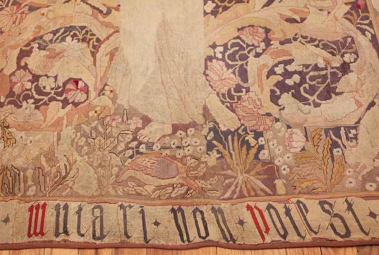 Antique English Needlepoint Tapestry / Rug. Size: 4 ft 4 in x 6 ft 6 in ...