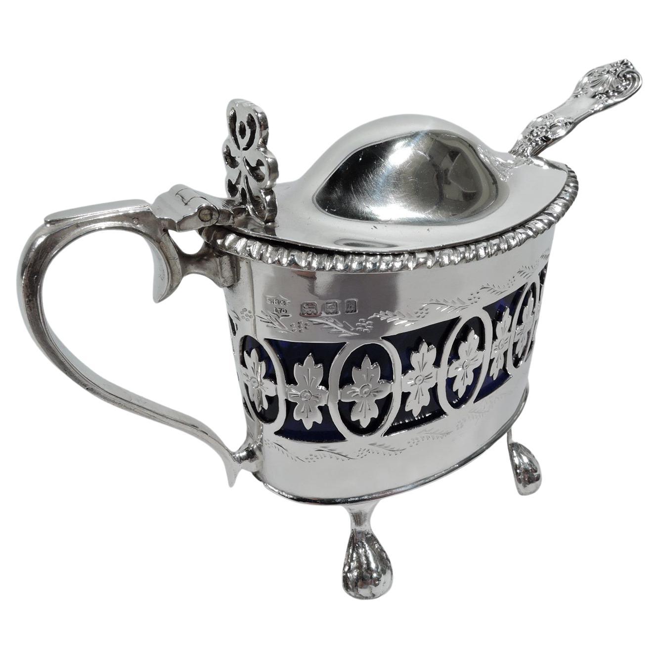 Antique Victorian Sterling Silver Mustard Pot For Sale at 1stDibs