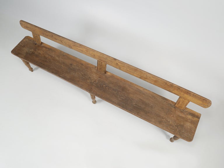 Antique English Oak Bench Comfortable Great Patina Original Finish Late ...