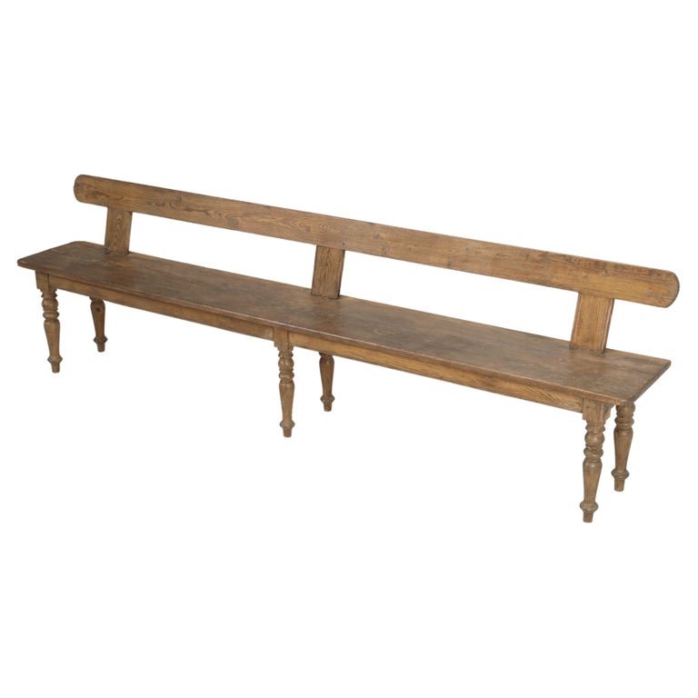 Antique English Oak Bench Comfortable Great Patina Original Finish Late ...