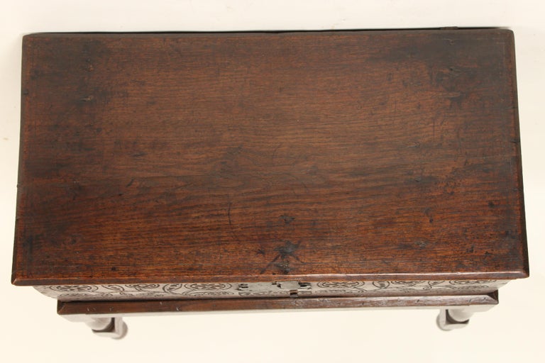 Antique English Oak Bible Box on Stand at 1stDibs
