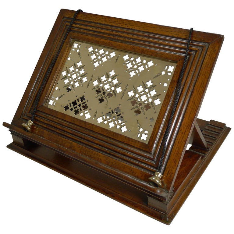 Antique English Oak and Brass Book Rest / Lectern, circa 1880 at 1stDibs