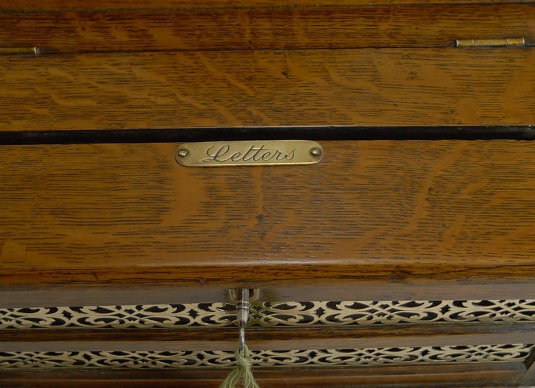 Antique English Oak and Brass Letters Box, circa 1890 at 1stDibs