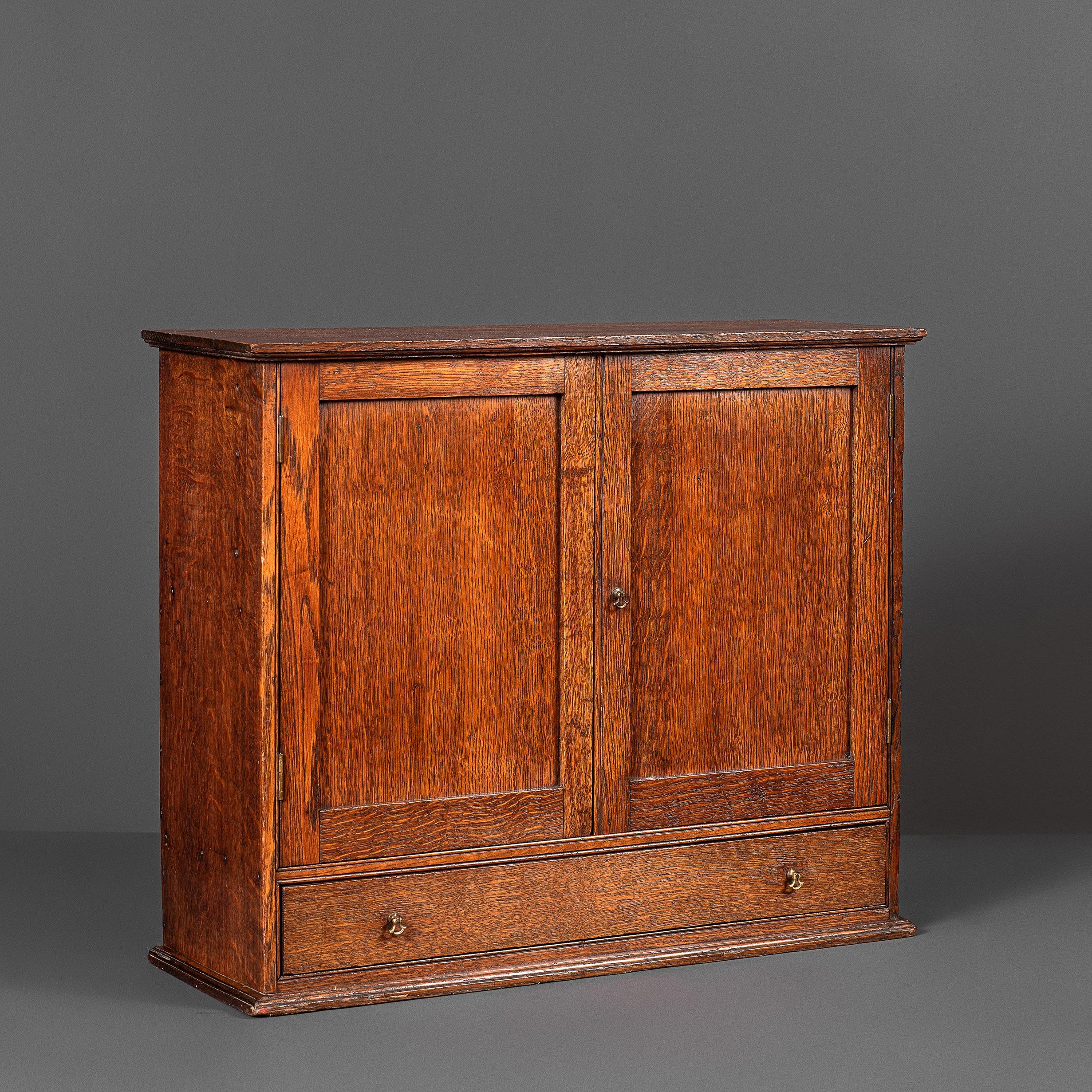 Antique English Oak Cabinet For Sale at 1stDibs