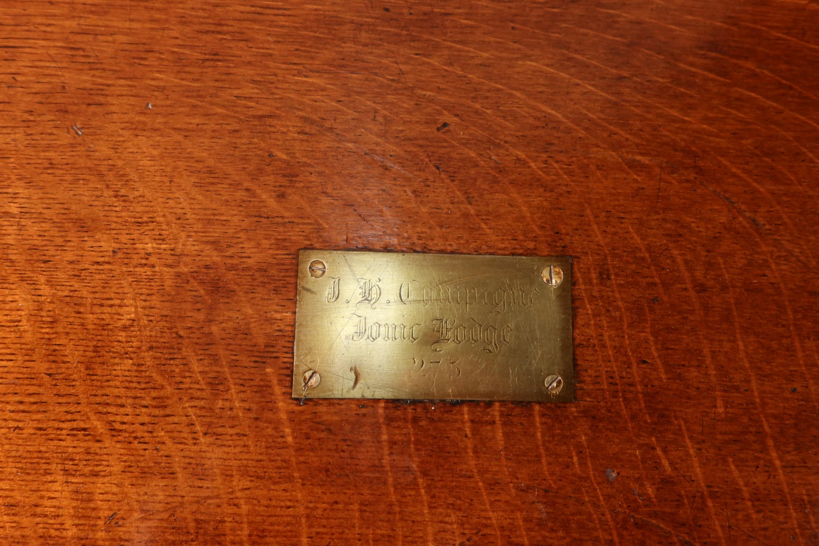 Antique English Oak Campaign Box with Lock and Key Mounted on a New ...