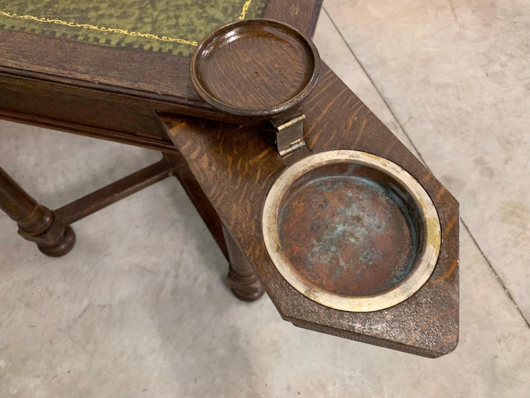 Antique English Oak Card Bridge Game Table, 1900 at 1stDibs