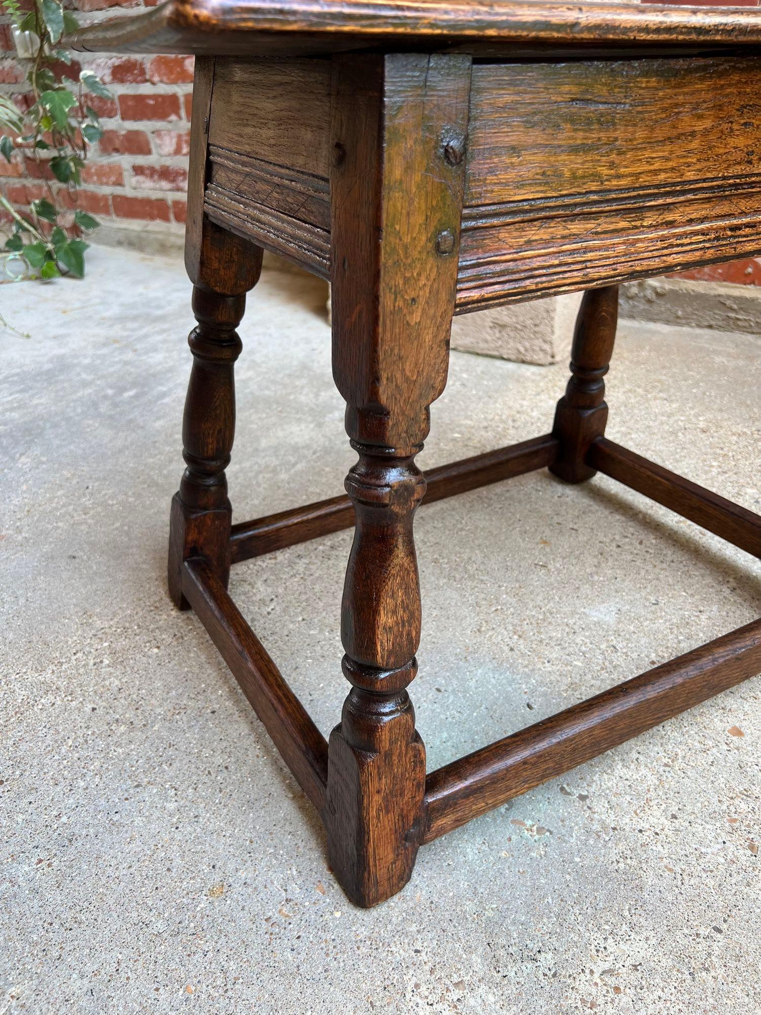 Antique English Oak Joint Stool Pegged Bench Large Display Stand For ...