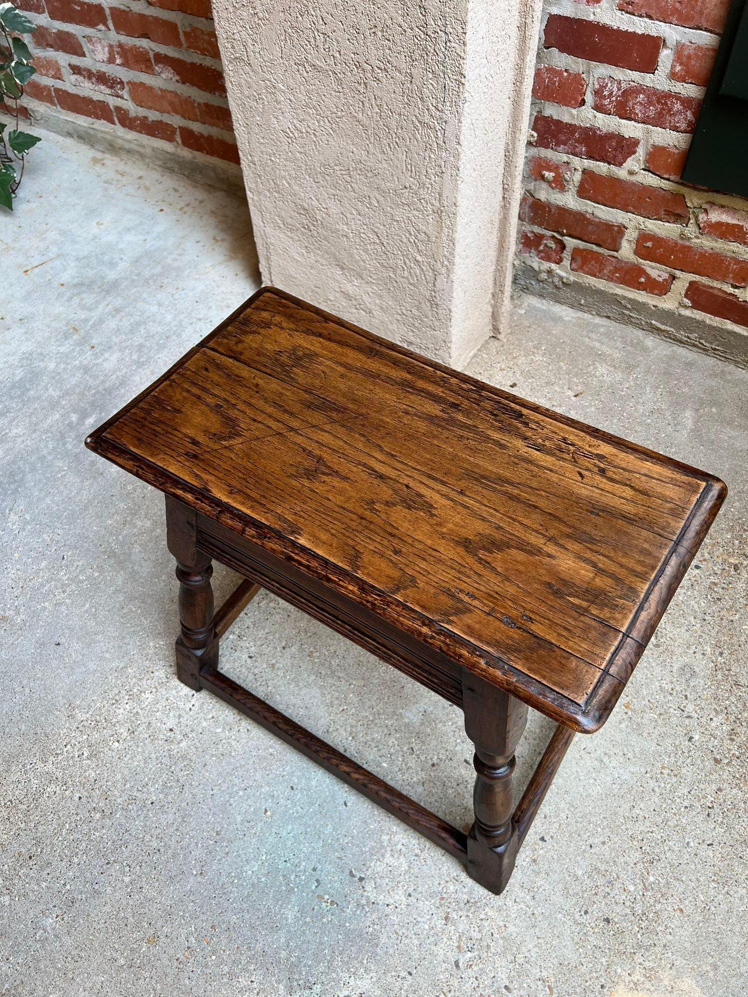 Antique English Oak Joint Stool Pegged Bench Large Display Stand For ...