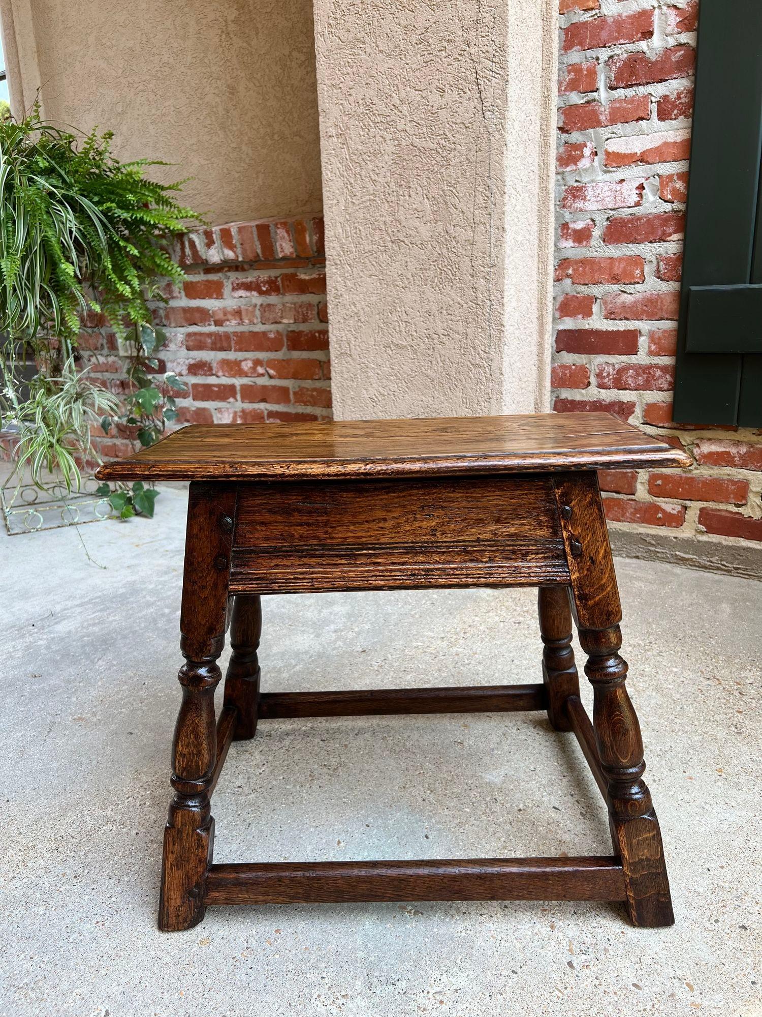 Antique English Oak Joint Stool Pegged Bench Large Display Stand For ...