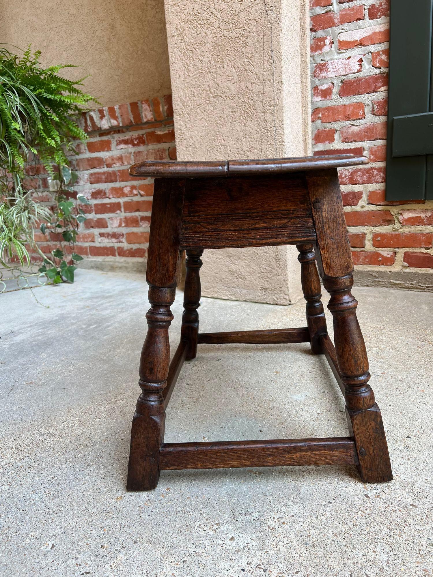 Antique English Oak Joint Stool Pegged Bench Large Display Stand For ...