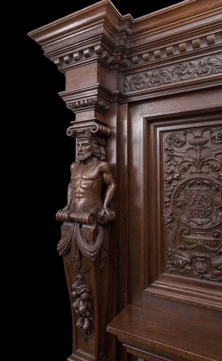 Antique English Oak Mantelpiece at 1stDibs