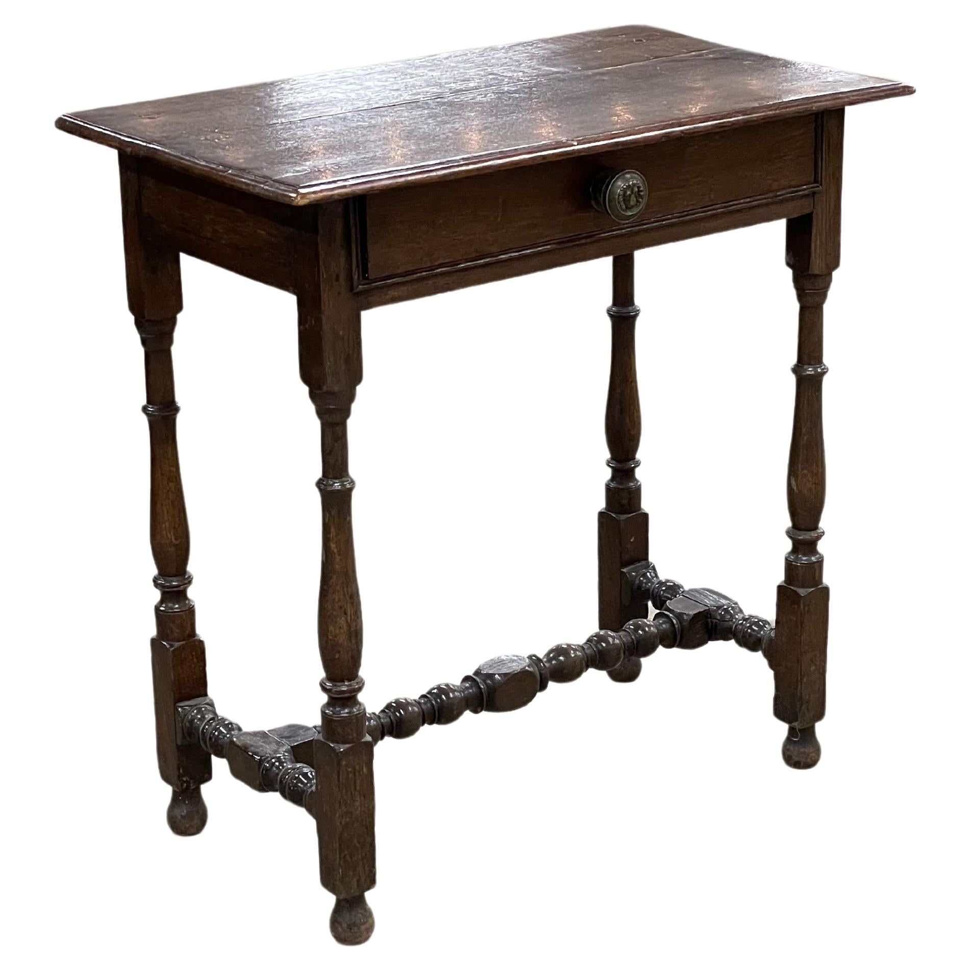 Antique English Oak Side Table at 1stDibs
