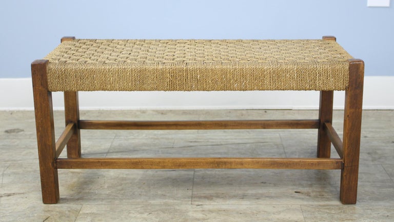 Antique English Oak String Stool with Straight Legs at 1stDibs