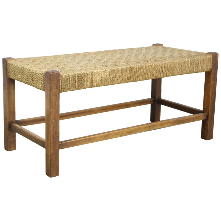 Antique English Oak String Stool with Straight Legs at 1stDibs