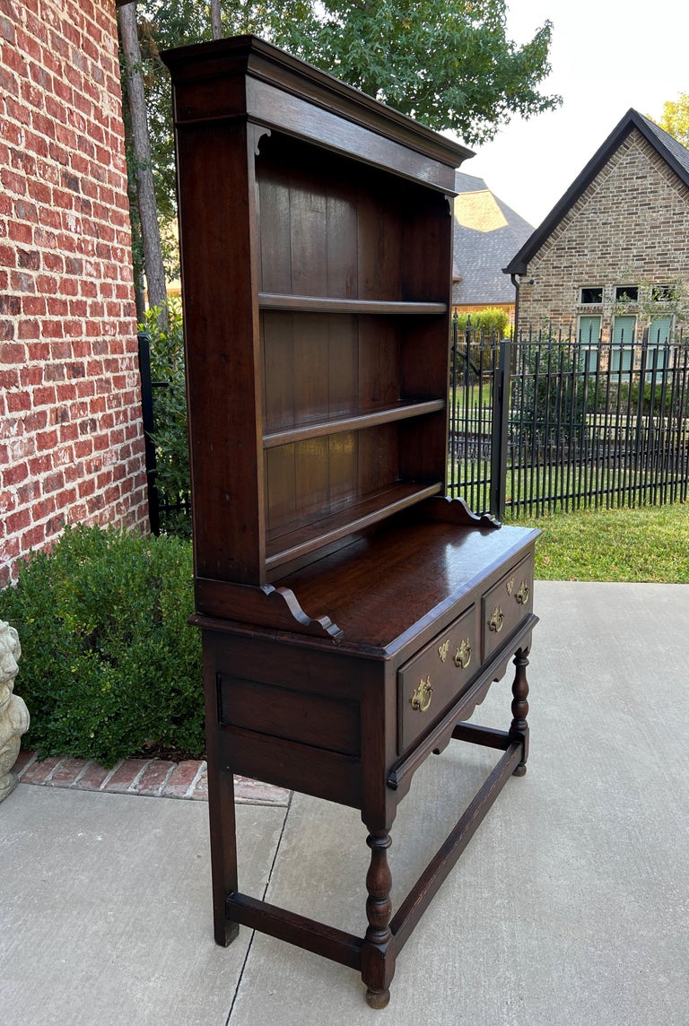 Antique English Oak Welsh Plate Dresser Sideboard Server Buffet Petite ...