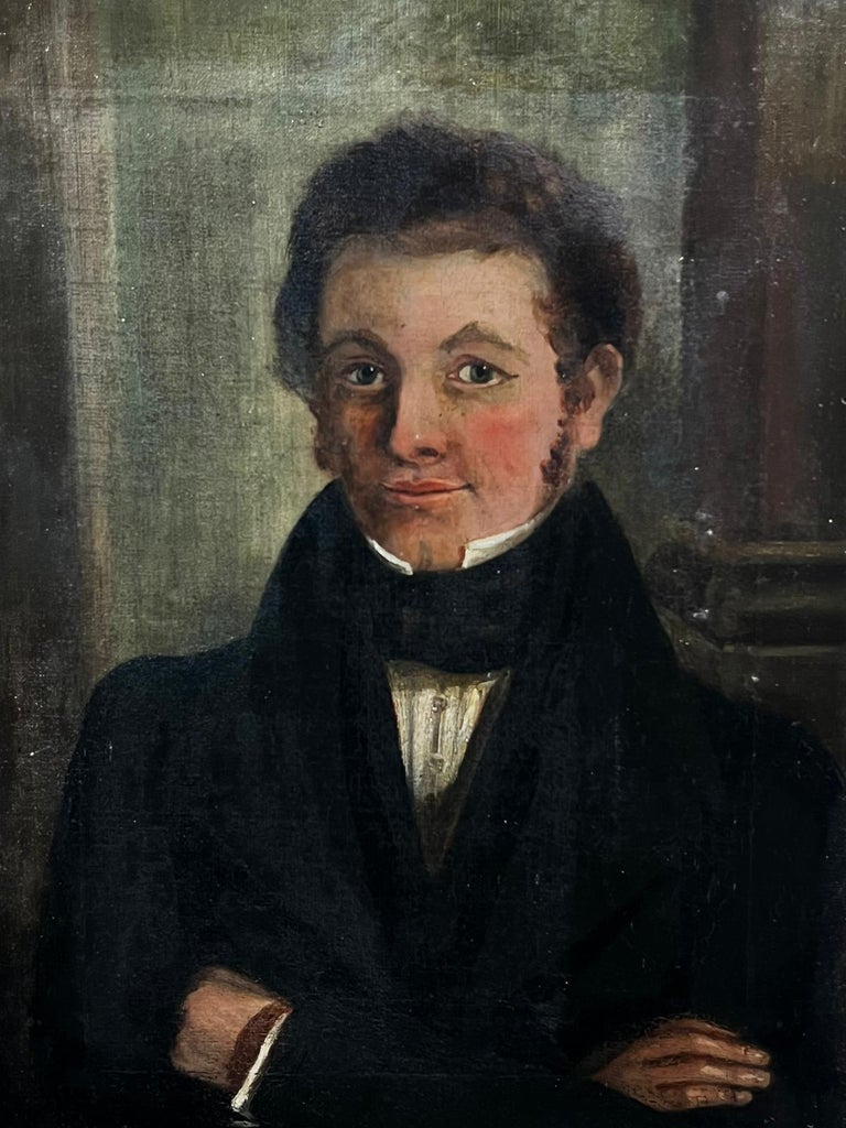 Antique English Oil - Early Victorian English Oil Portrait of Dapper ...