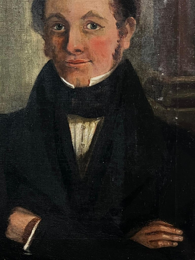 Antique English Oil - Early Victorian English Oil Portrait of Dapper ...