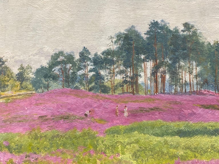 Antique English - Early 1900's English Impressionist Oil Painting Pink ...