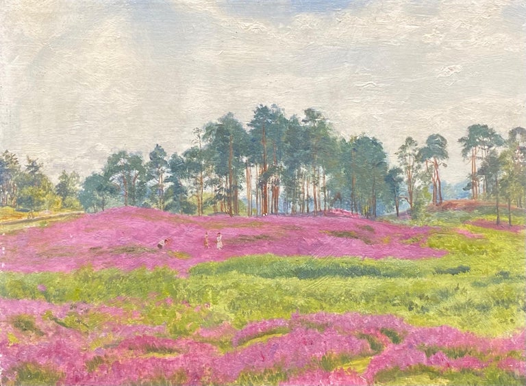 Antique English - Early 1900's English Impressionist Oil Painting Pink ...