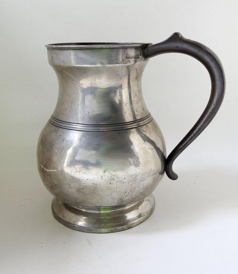 Antique English Pewter 1 Gallon Measuring Pitcher For Sale at 1stDibs