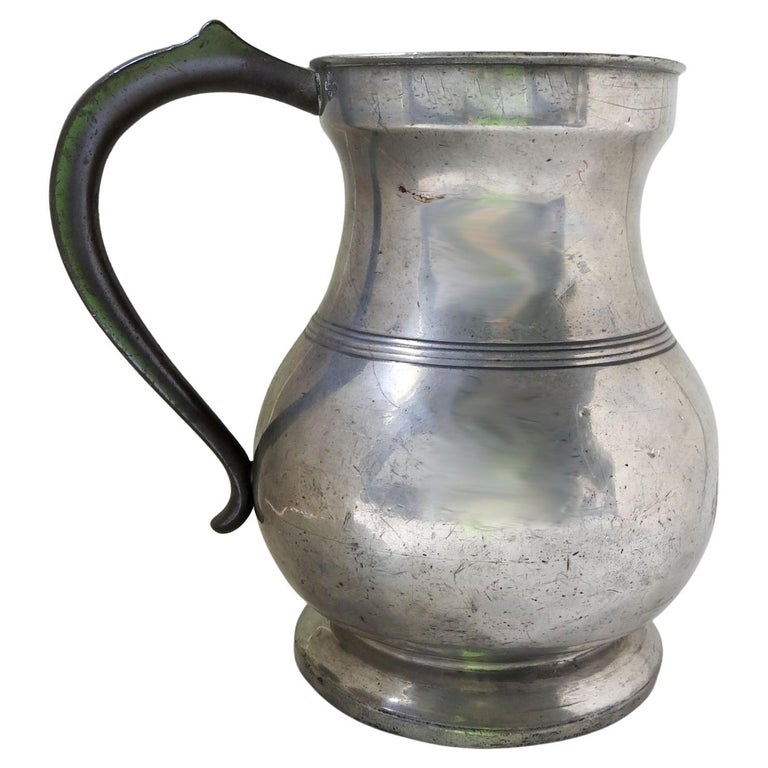 Antique English Pewter 1 Gallon Measuring Pitcher For Sale at 1stDibs