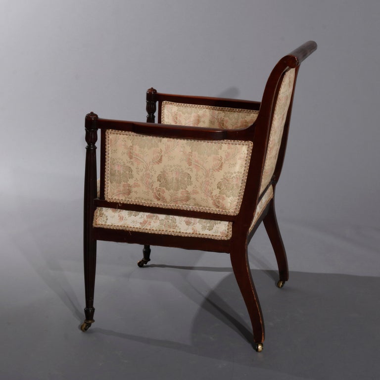 Antique English Piece Mahogany Marquetry Satinwood Inlaid Parlor Set ...