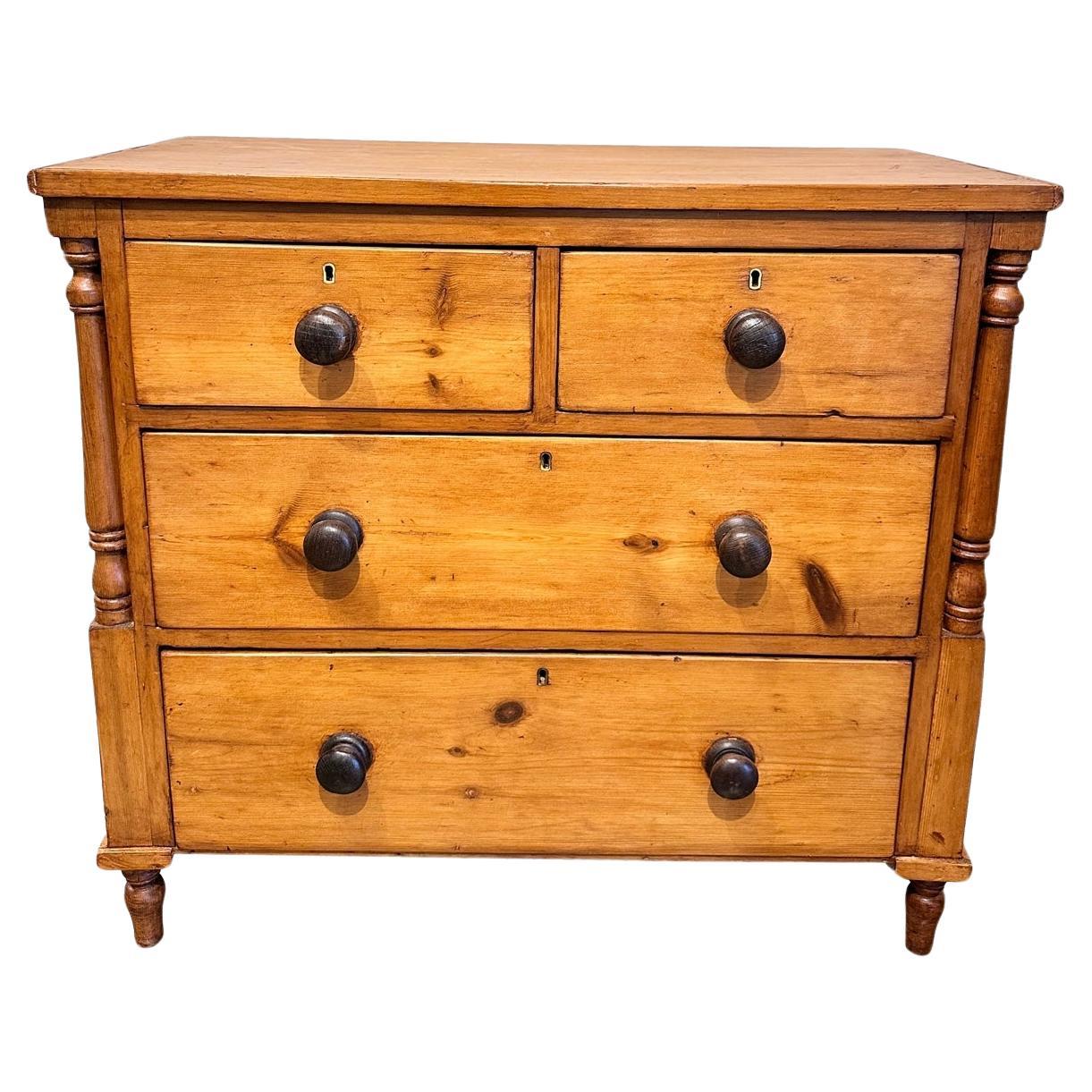 Antique English Pine Chest For Sale at 1stDibs