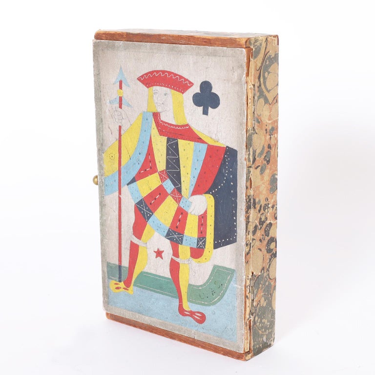Antique English Playing Card Box For Sale at 1stDibs