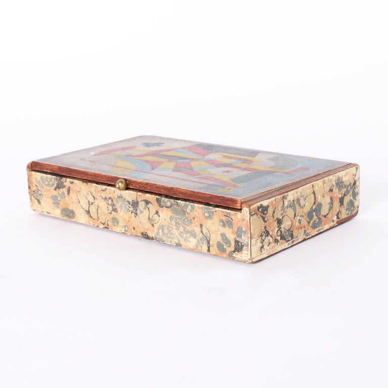 Antique English Playing Card Box For Sale at 1stDibs