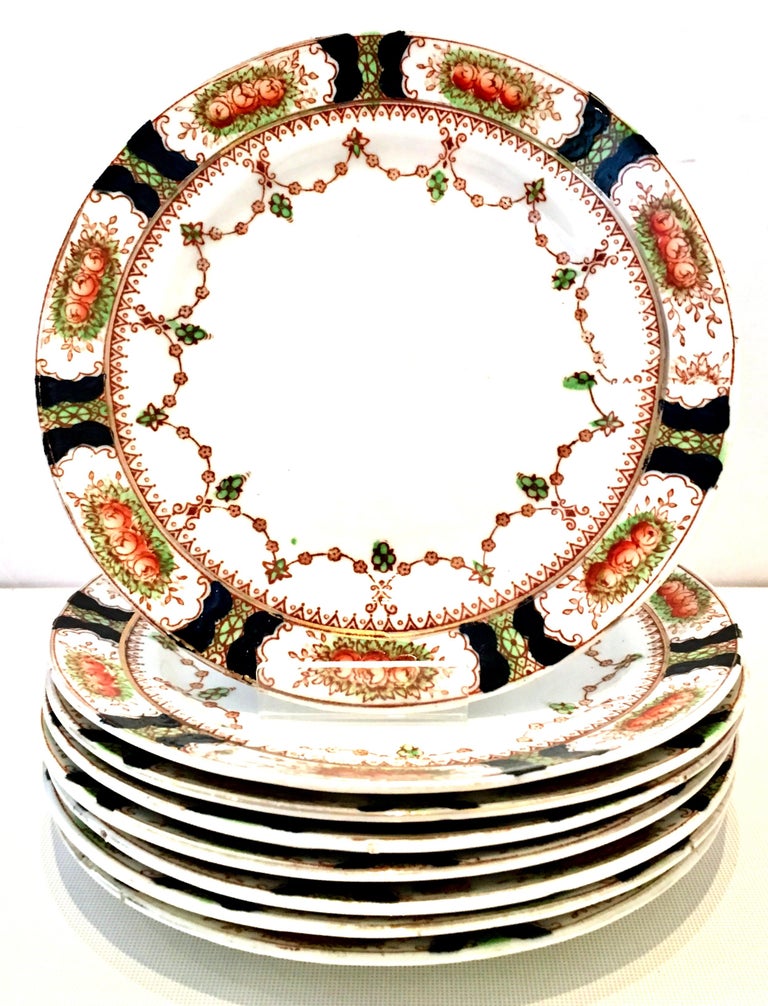 Antique English Porcelain Set of Eight Salad/Dessert Plates by, Bell ...
