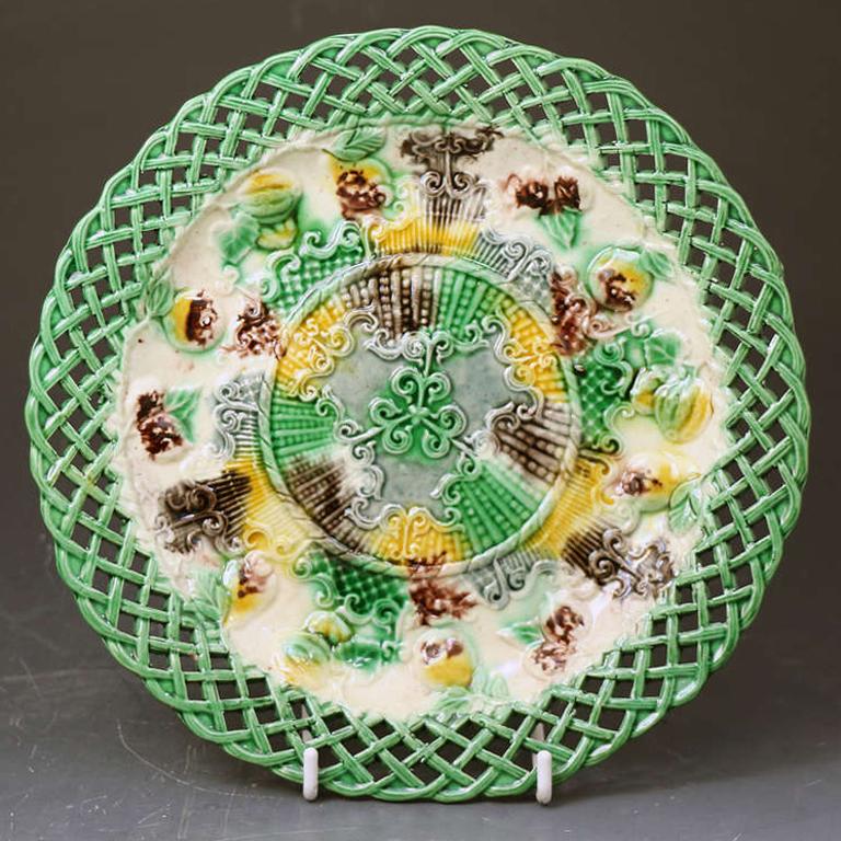 Antique English Pottery Creamware Wheildon Type Plate with Arcaded ...