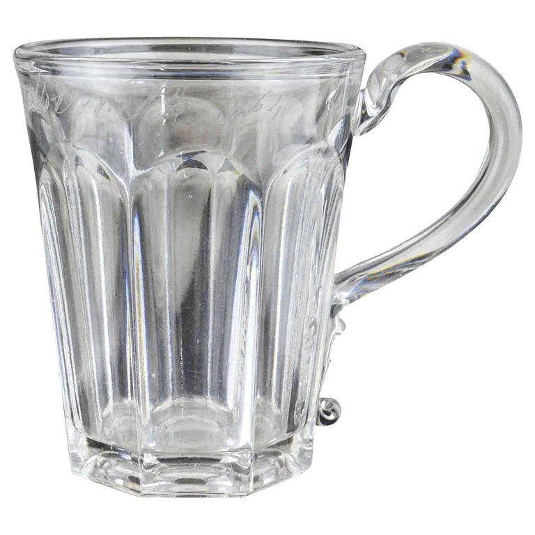 Antique English Press Moulded Glass Tankard, Dated 1864 For Sale at 1stDibs