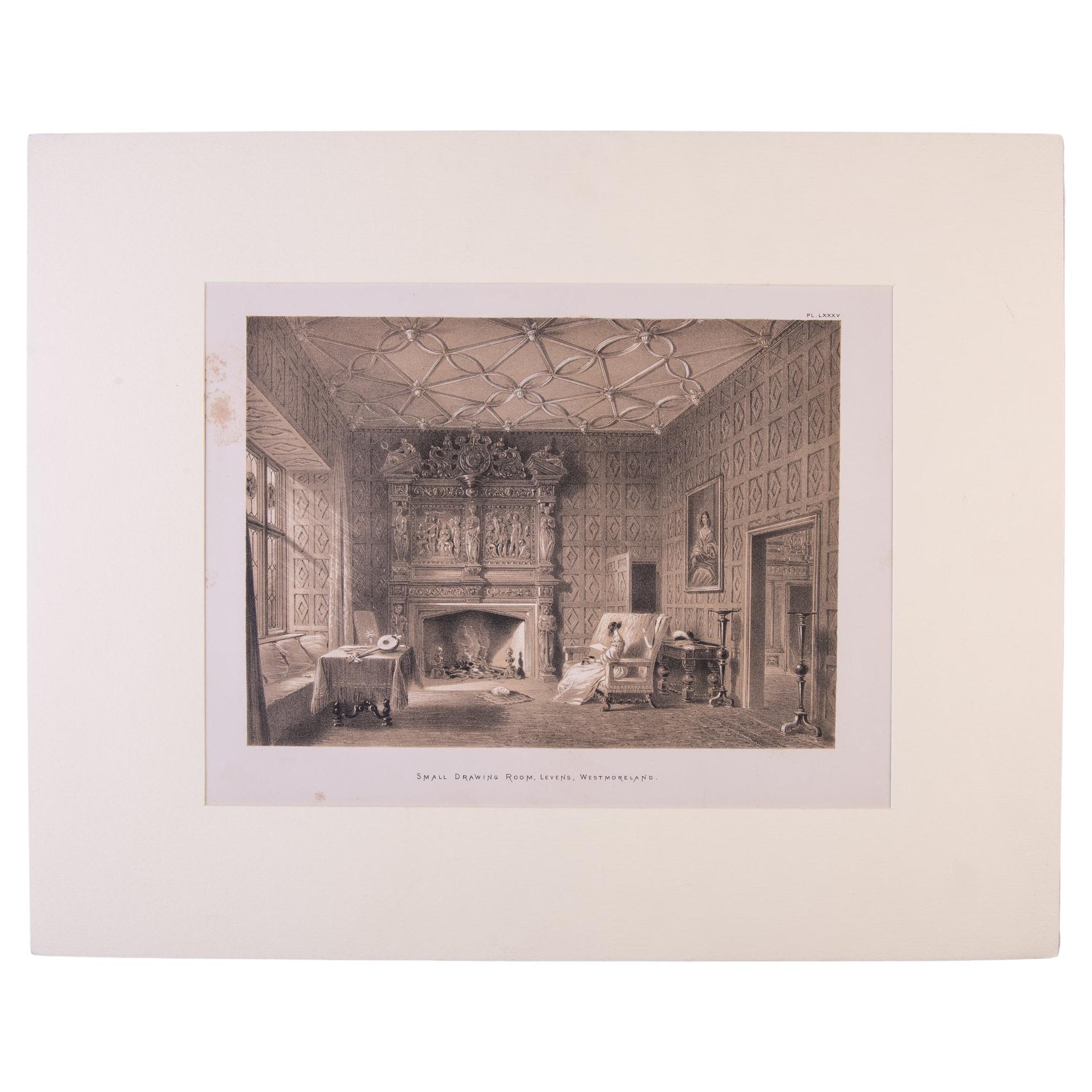 "Small Drawing Room", Levens, Westmoreland by Joseph Nash For Sale at ...