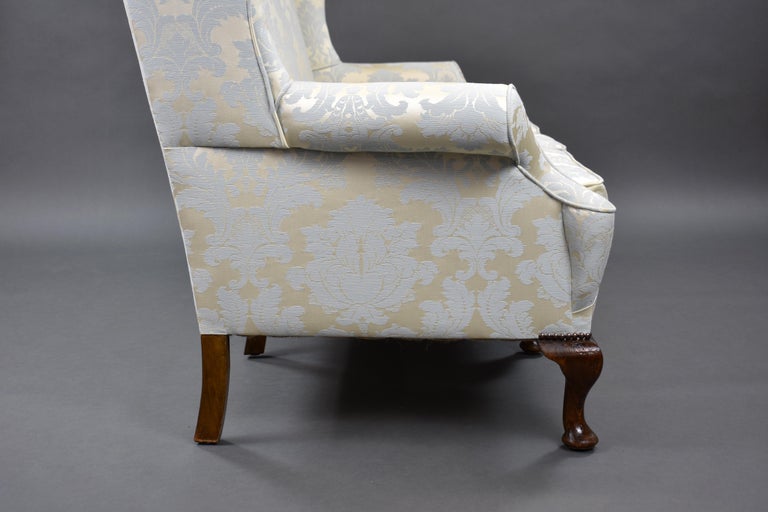 Antique English Queen Anne Style Wing Back Couch For Sale at 1stDibs ...