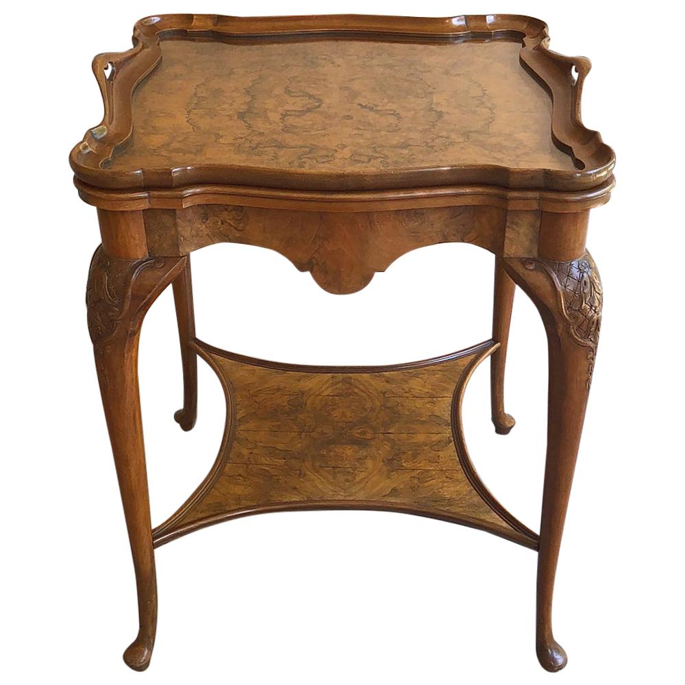 Antique Bar Cart or Tea Serving Cart with Tray at 1stDibs