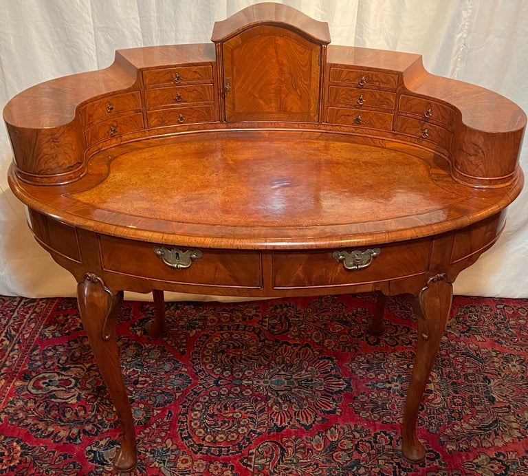 Antique English Queen Anne Walnut Writing Desk, Circa 1895 For Sale at ...