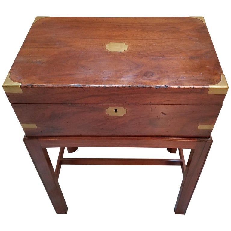 Antique English Regency Mahogany Box on Stand at 1stDibs