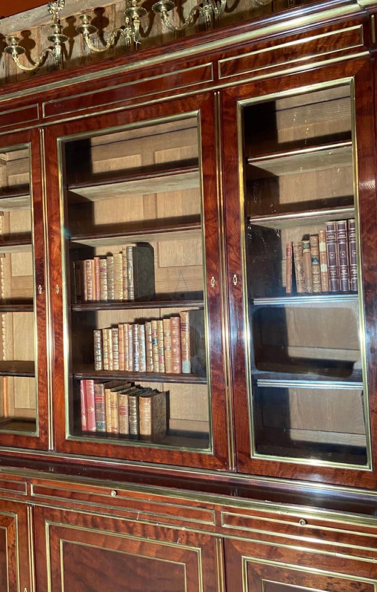 Antique English Regency Mahogany Breakfront with Gold Bronze Trim ...