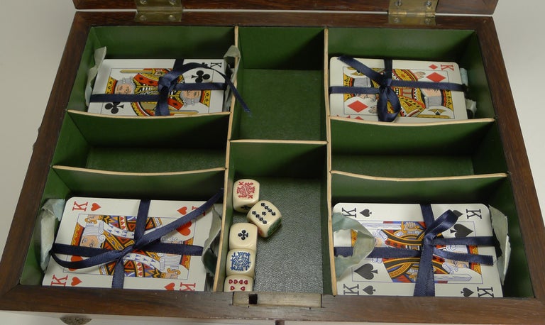 Antique English Regency Penwork Games or Playing Card Box, circa 1820 ...