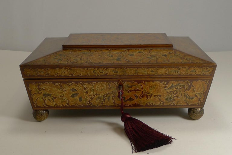 Antique English Regency Penwork Games or Playing Card Box, circa 1820 ...