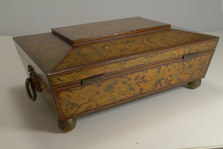 Antique English Regency Penwork Games or Playing Card Box, circa 1820 ...