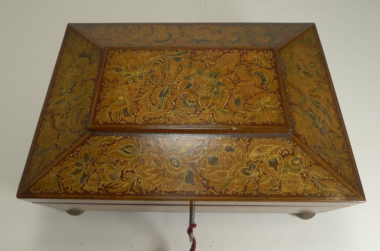 Antique English Regency Penwork Games or Playing Card Box, circa 1820 ...