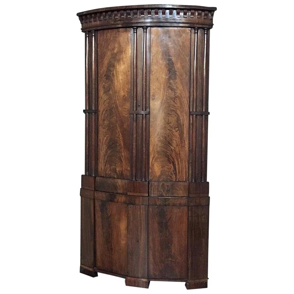 Vintage Open Neoclassical Maple Built in Corner Shelving Cabinet ...