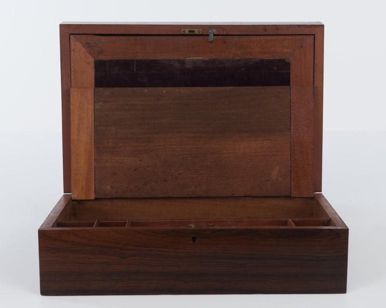 Antique English Regency Rosewood Writing Lap Desk Writing Slope Box No ...