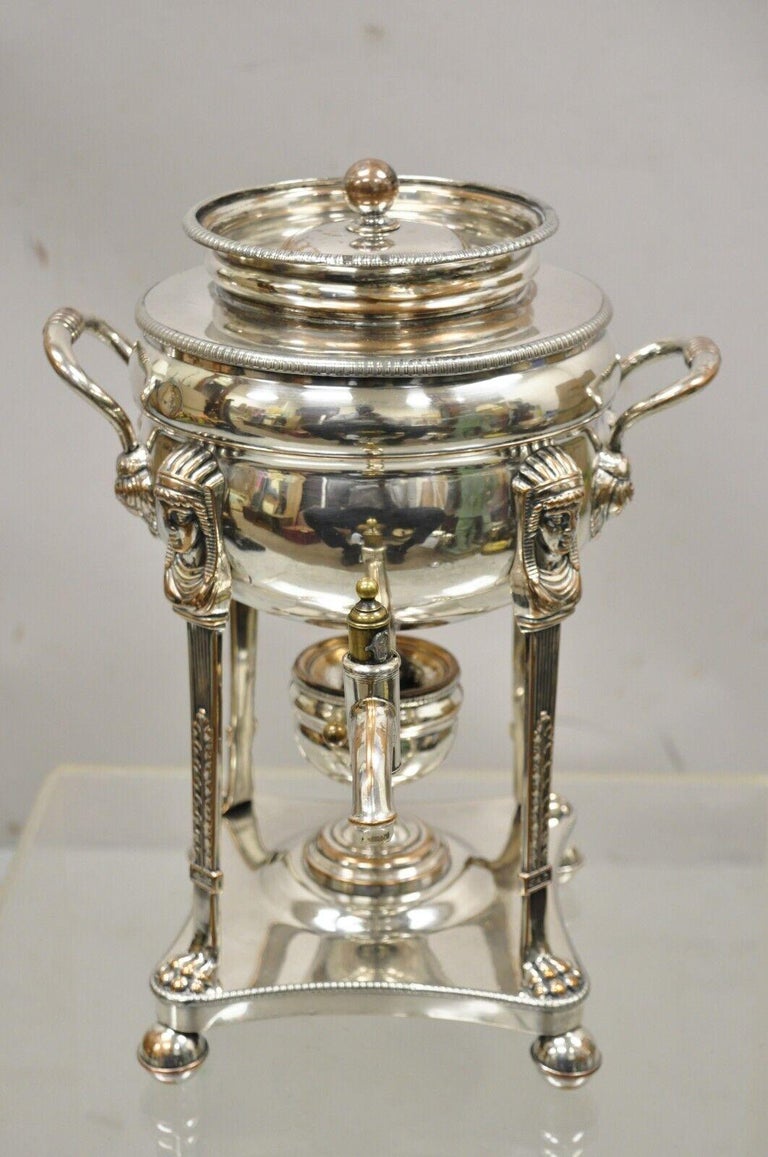 Antique English Regency Silver Plated Figural Samovar Coffee Tea ...
