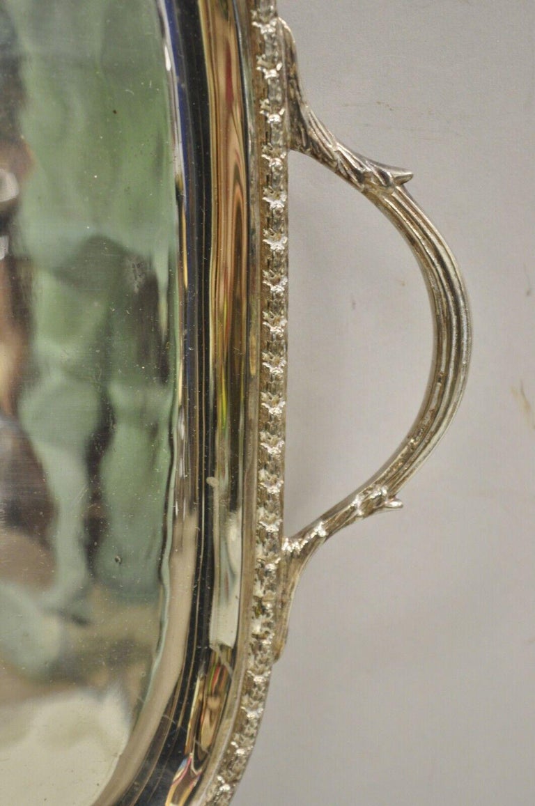 Antique English Regency Silver Plated Twin Handle Tray Lion and Shield ...