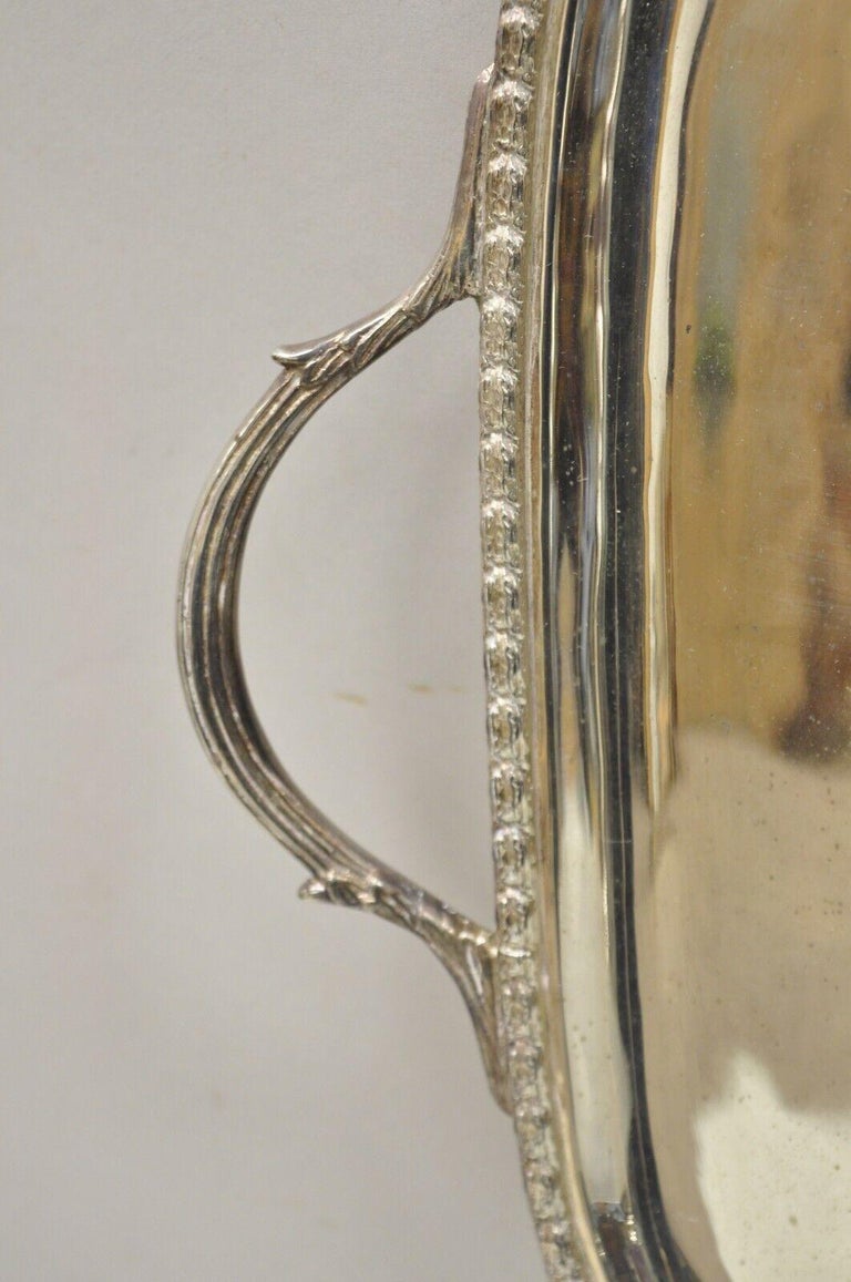 Antique English Regency Silver Plated Twin Handle Tray Lion and Shield ...