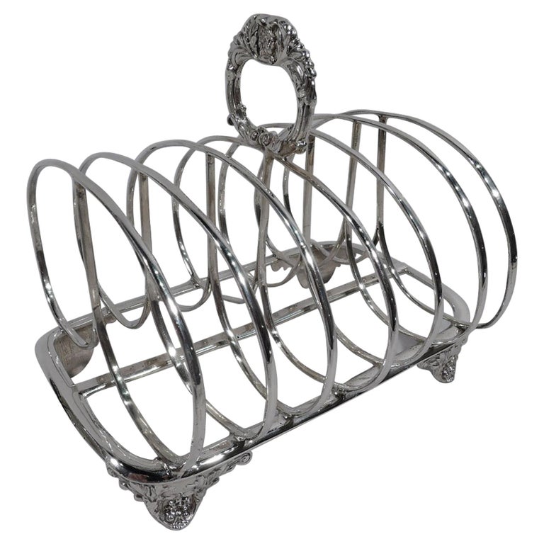 Antique English Regency Sterling Silver Toast Rack For Sale at 1stDibs