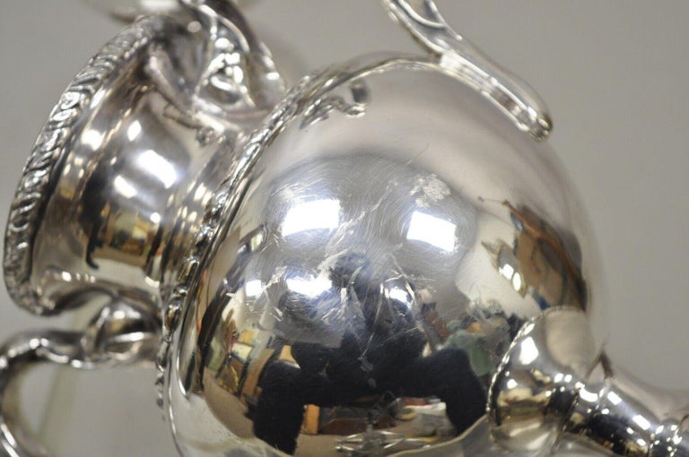 Antique English Regency Swan Finial Silver Plated Tea Pot Set, 3 Pc Set ...