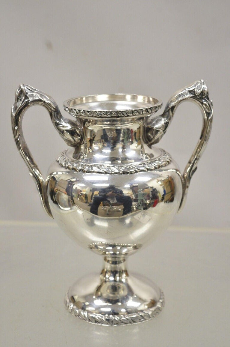 Antique English Regency Swan Finial Silver Plated Tea Pot Set, 3 Pc Set ...